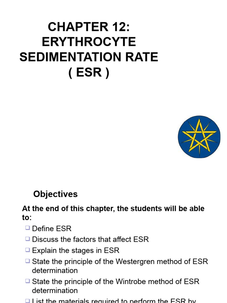 Hema I Chapter 12 - ESR | PDF | Blood Plasma | Medical Specialties