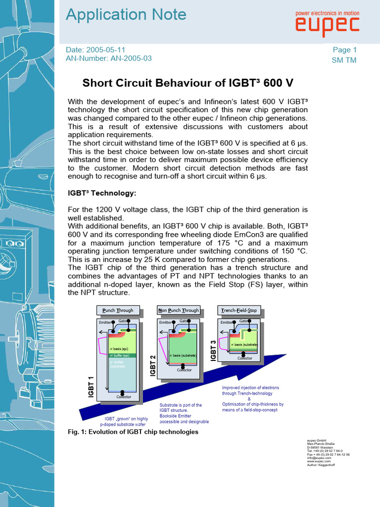 IGBT³ 600V Short Circuit Performance Analysis | PDF | Mosfet ...