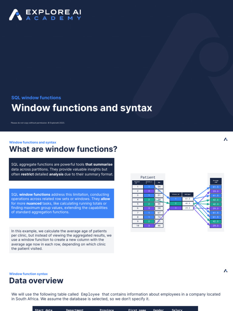 Window Functions and Syntax (Slides) | PDF | Table (Database ... Window Functions and Syntax (Slides) | PDF | Table (Database ...