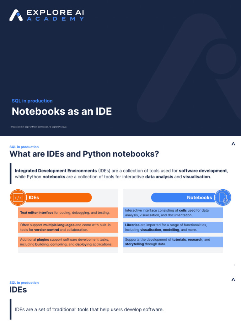 Notebooks As An IDE (Slides) | PDF | Integrated Development Environment | Software