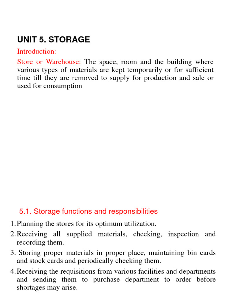 Chapter 5 Warehouse Management | PDF | Warehouse | Supply Chain Management