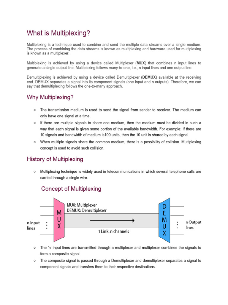 Multiplexing 1ST Unit | Download Free PDF | Multiplexing | Modulation Multiplexing 1ST Unit | Download Free PDF | Multiplexing | Modulation