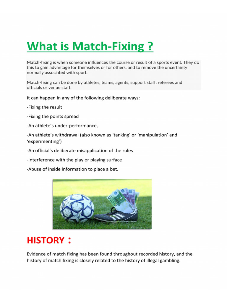 Fixed Matches in Sports | PDF