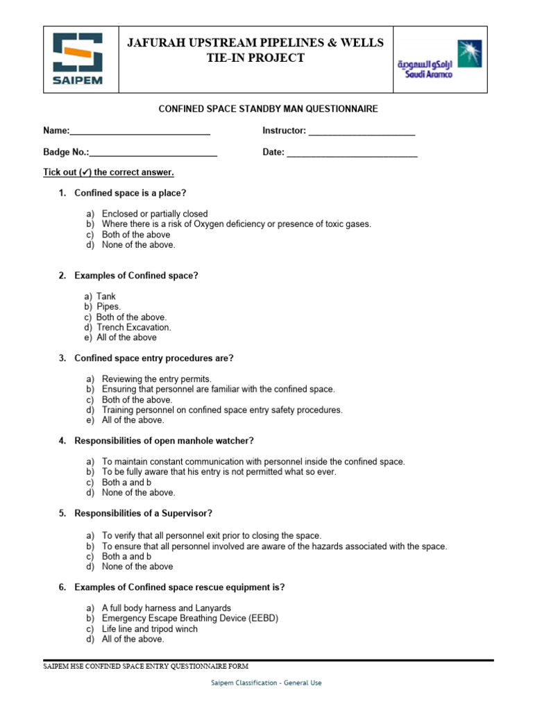 Confined Space Standby Man | PDF | Teaching Methods & Materials