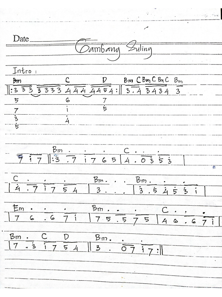 Not Gambang Suling | PDF