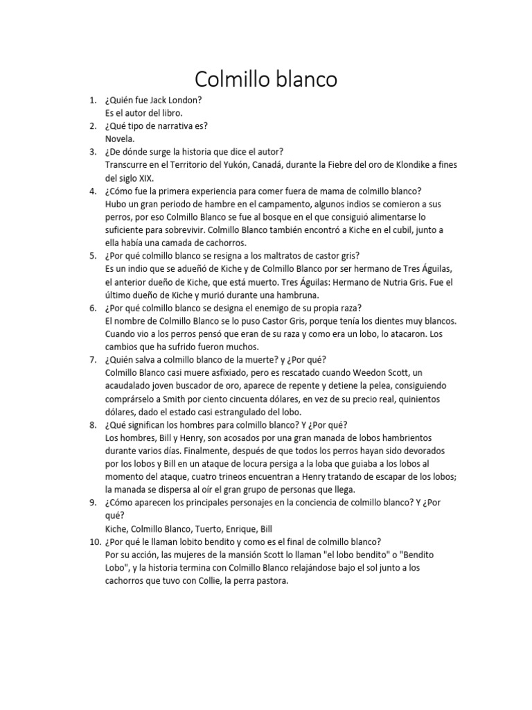 Colmillo Blanco | PDF | Colmillo Blanco