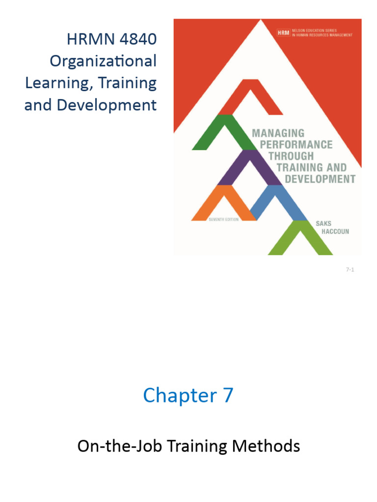 Chapter 6 (8th Edition) - On Job Training Methods | PDF | Mentorship | Apprenticeship