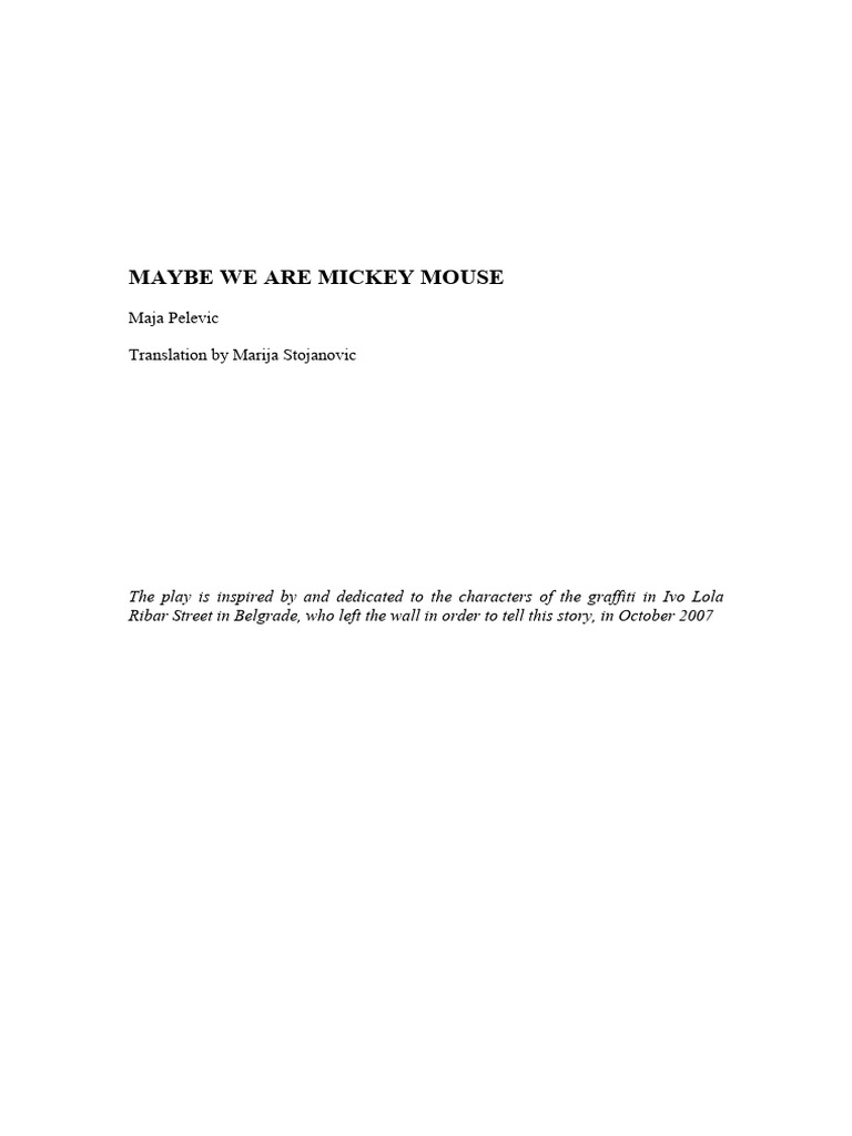 Maybe We Are Mickey Mouse | PDF