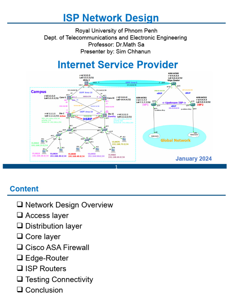 ISP Newrk Design Semester 1 | PDF | Router (Computing) | Routing