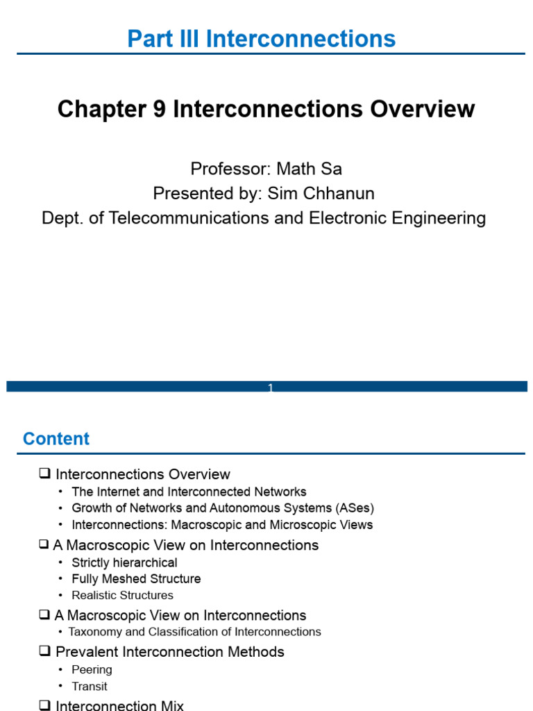 Interconnections Overview | PDF | Computer Network | Internet Service Provider