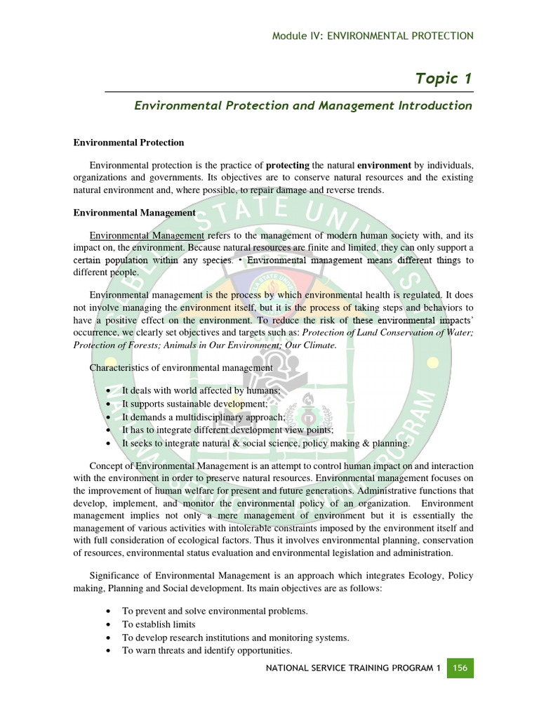 Module 4 Environmental MGT Students | Download Free PDF | Environmental ...