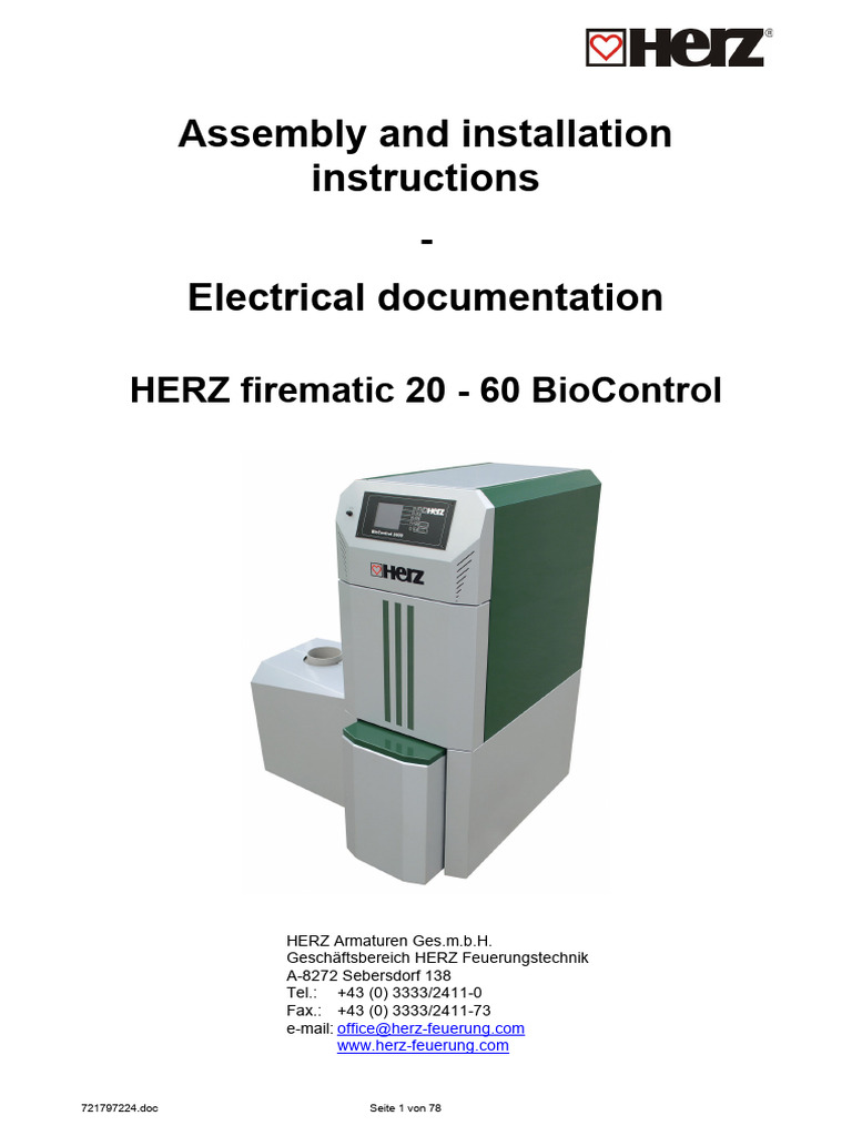HERZ Firematic BioControl Installation Guide | PDF | Chimney | Boiler