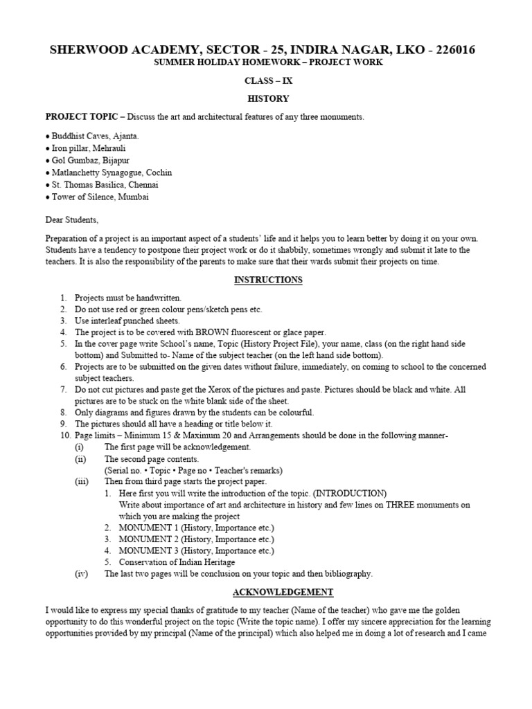 History Project Class 9 | PDF