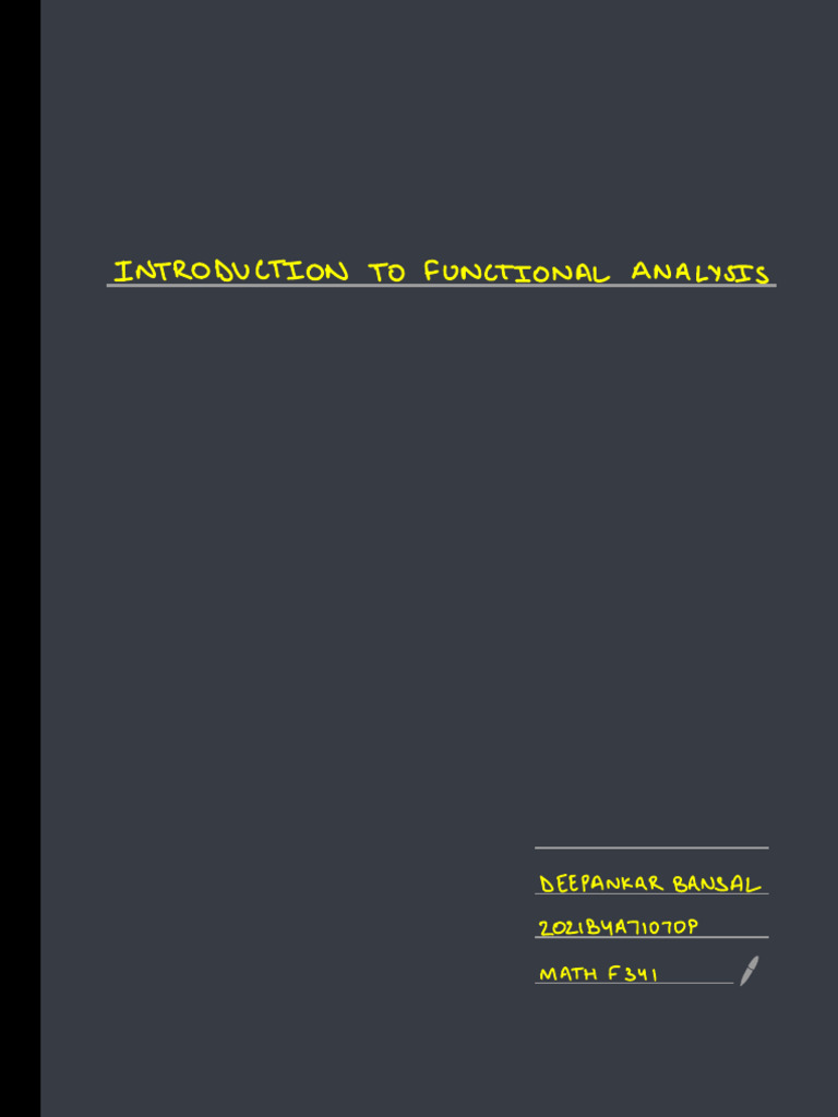 Introduction To Functional Analysis | PDF | Mathematical Objects ...