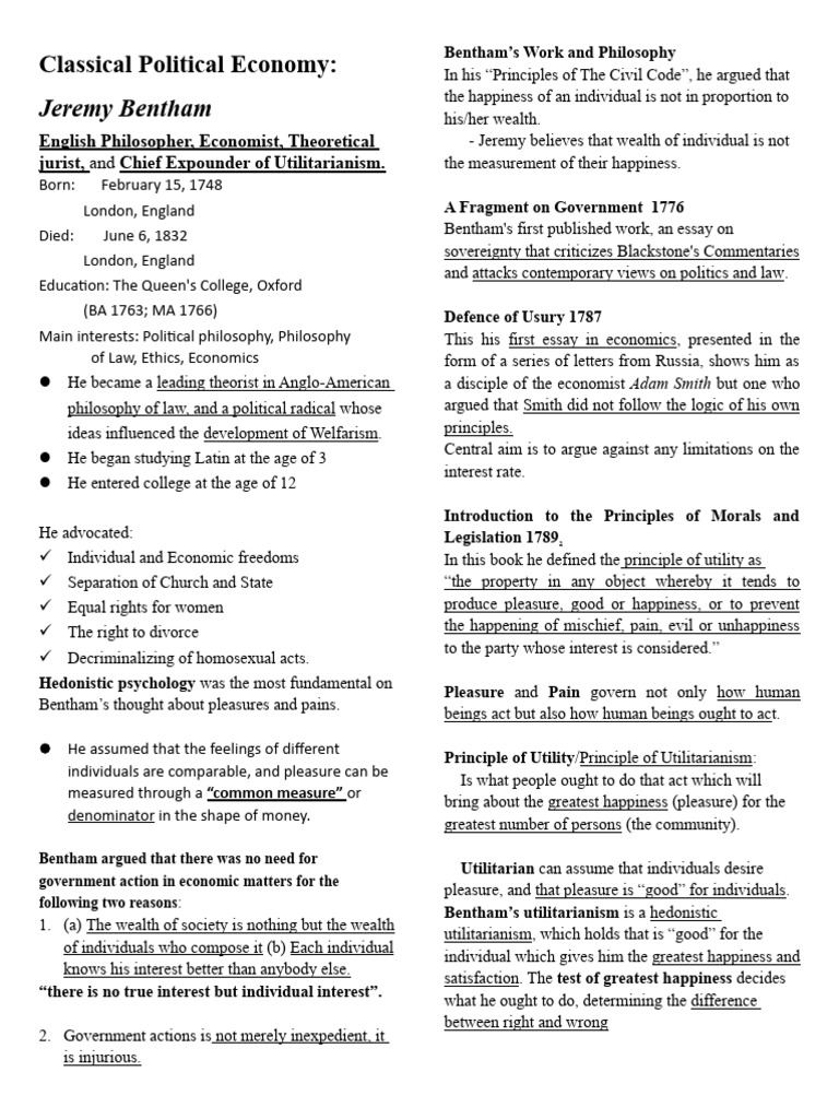 Classical Political Economy HANDOUT | Download Free PDF | Cost Of ...