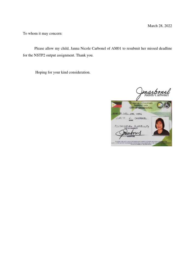 NSTP2 Letter | PDF