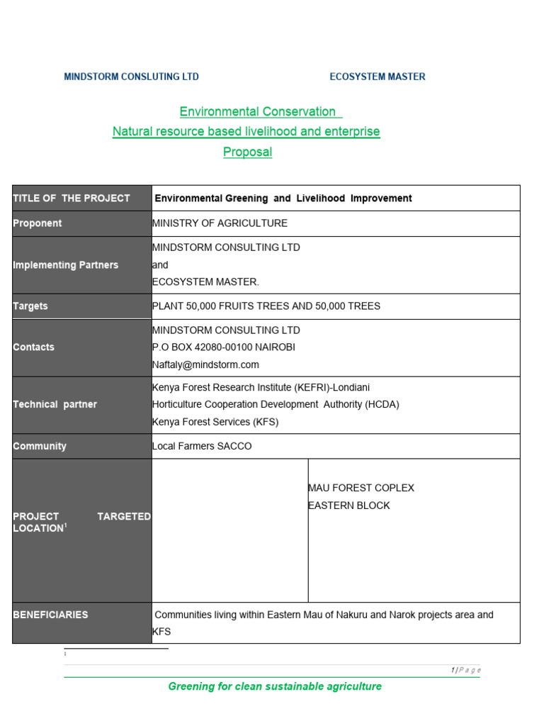 Agriculture Tree Proposal | PDF | Agriculture | Sustainable Agriculture