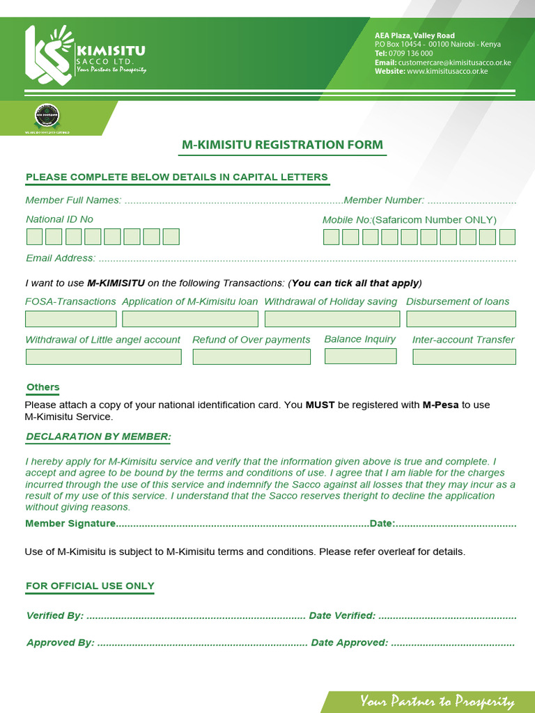 M-Kimisitu Registration Form Guide | PDF | Service Industries | Business