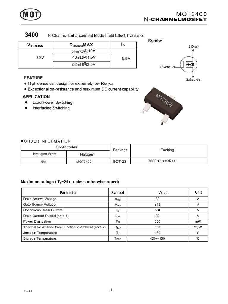 3400 | Download Free PDF | Field Effect Transistor | Electronics