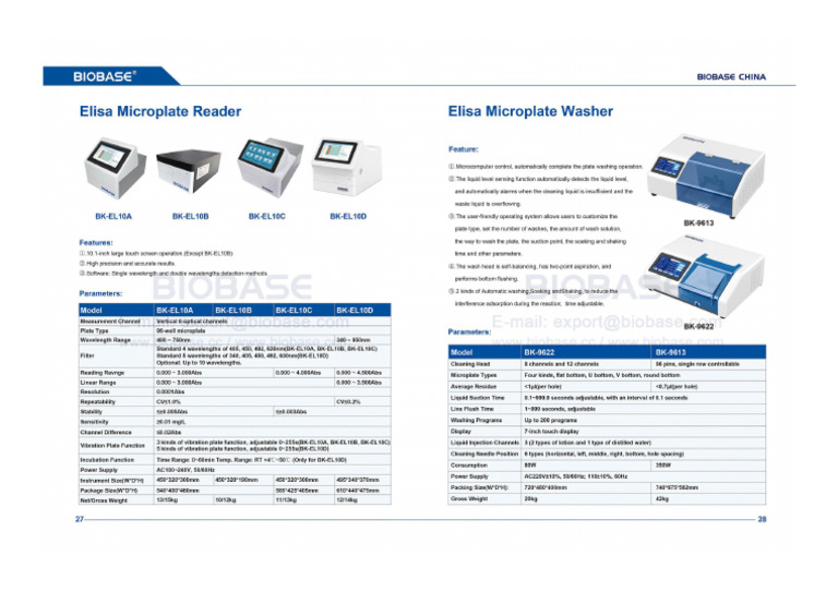 27-28 Elisa Microplate Reader& Elisa Microplate Washer | PDF