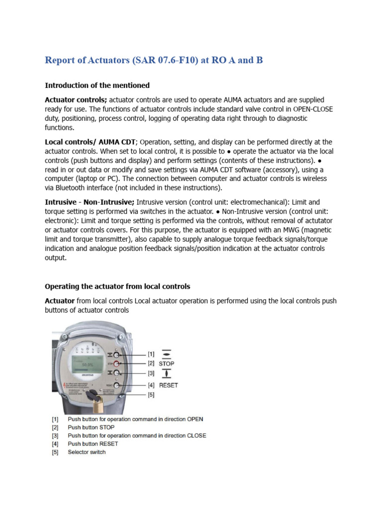 Report of Actuators | PDF | Actuator | Switch