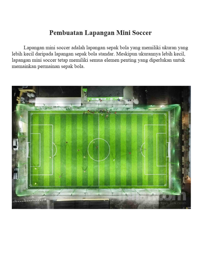 Kebutuhan Lapangan Mini Soccer | PDF | Griya & Taman