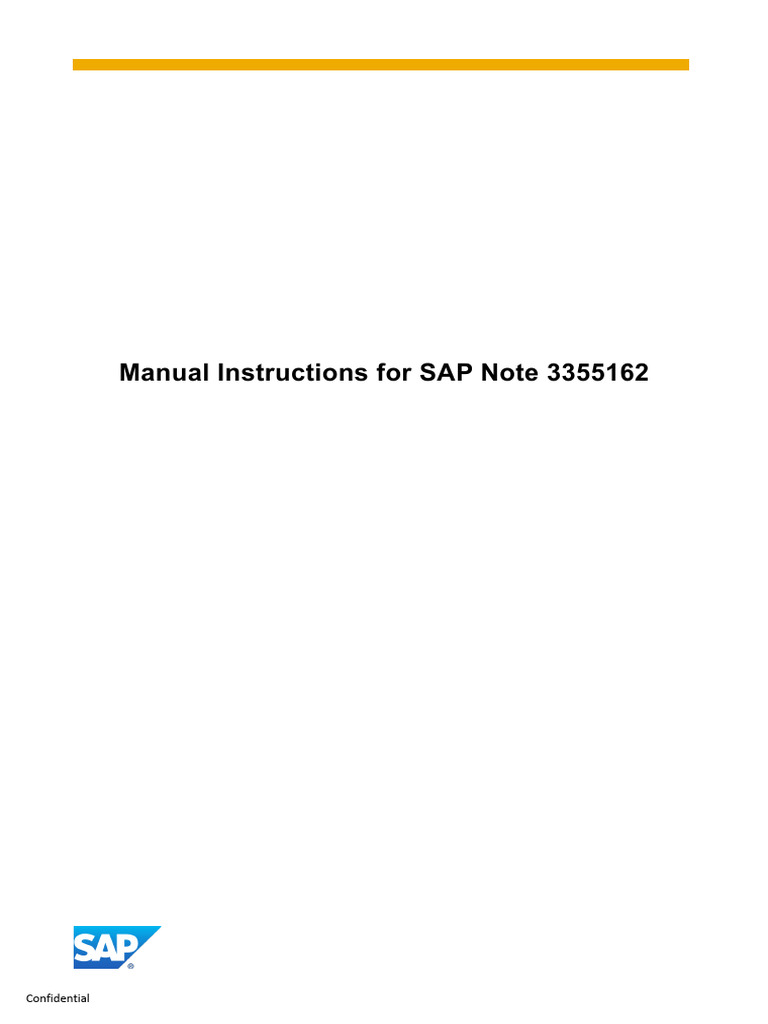 Manual Instructions For SAP Note 3355162 | PDF | Computing | Data Management