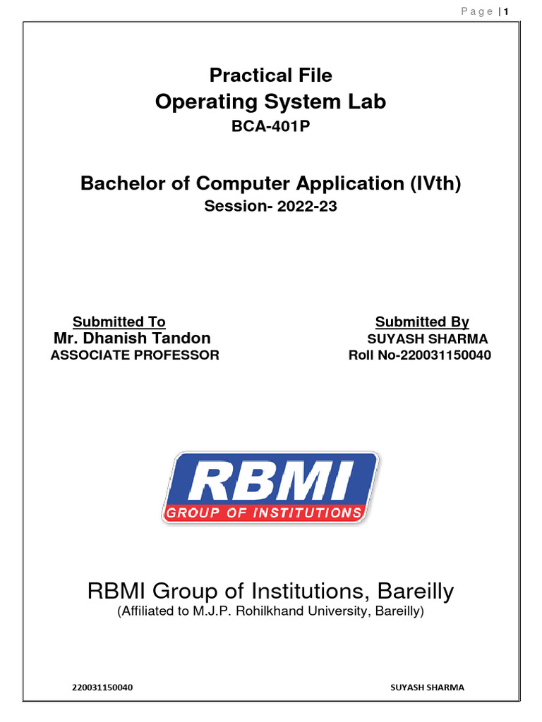 Suyash Sharma OS File | PDF | Operating System | Scheduling (Computing) Suyash Sharma OS File | PDF | Operating System | Scheduling (Computing)