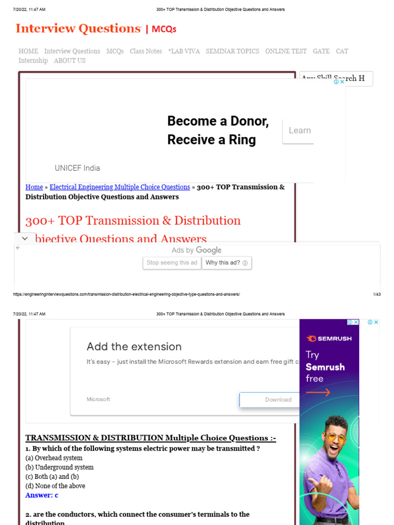 300+ TOP Transmission & Distribution Objective Questions and Answers ...