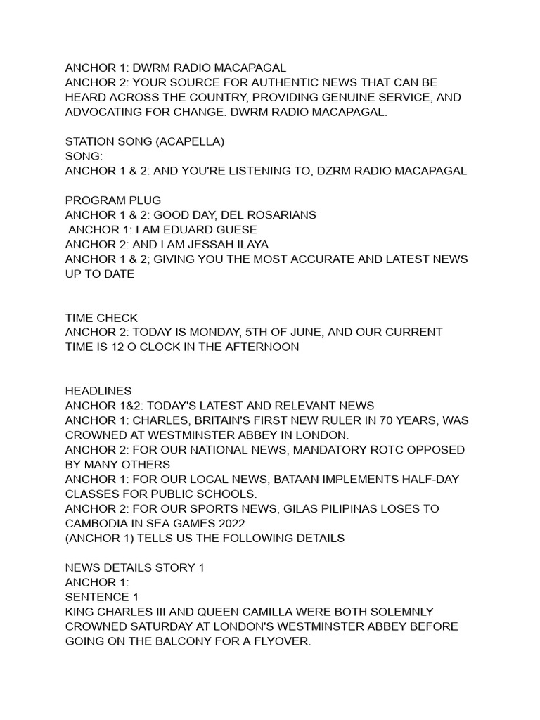 BabababRadio Broadcasting Script | PDF