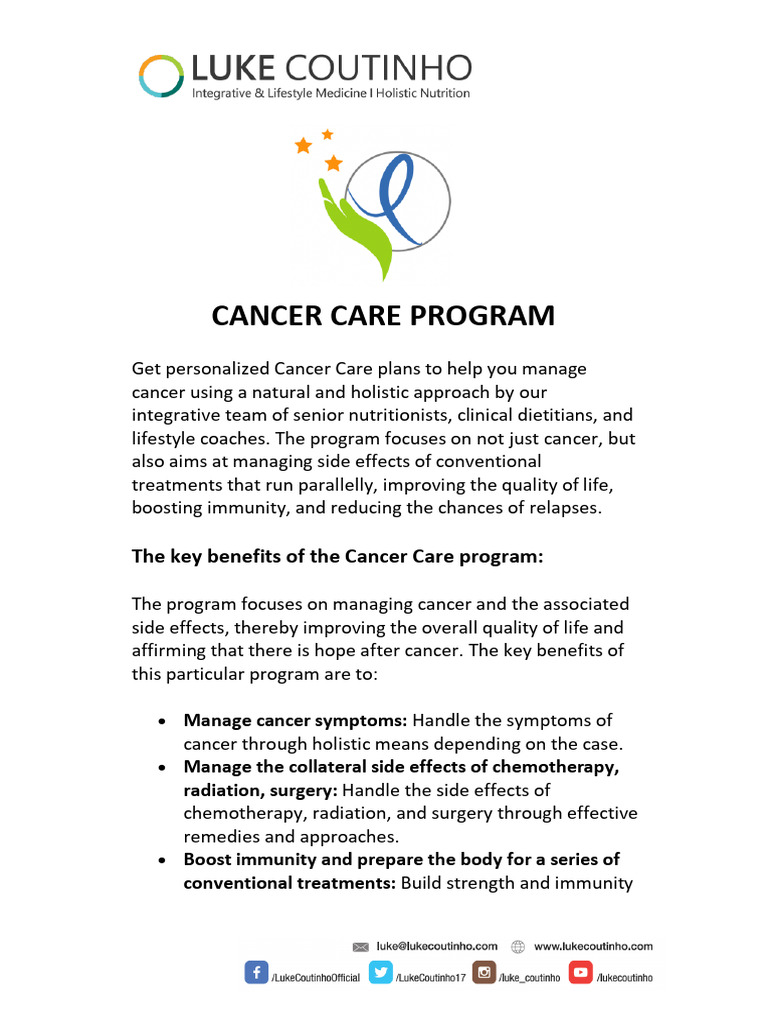Cancer Care Program A5 | PDF | Cancer | Dietitian