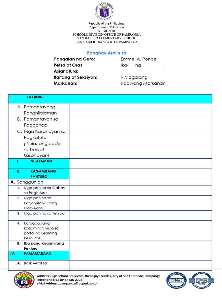 DLP Template | PDF | Teaching | Education Theory