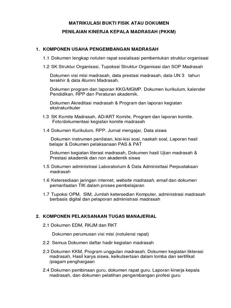 Matrikulasi Bukti Fisik PKKM - 2023 | PDF