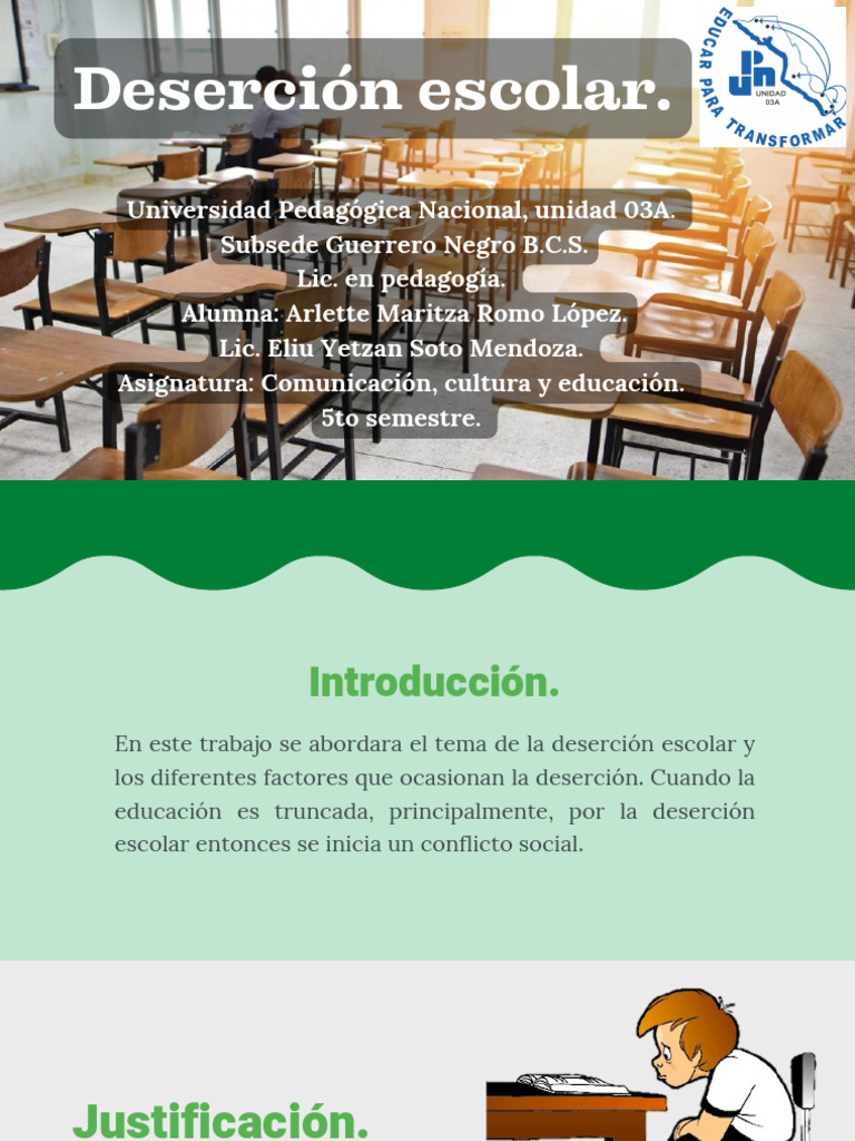 Causas y Consecuencias de la Deserción Escolar | PDF
