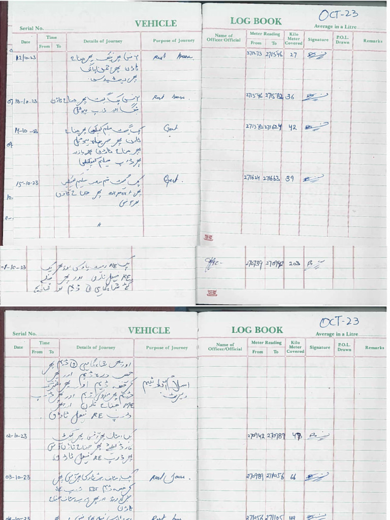 NDRMF Oct-23 Kno-0655 Log Book | PDF