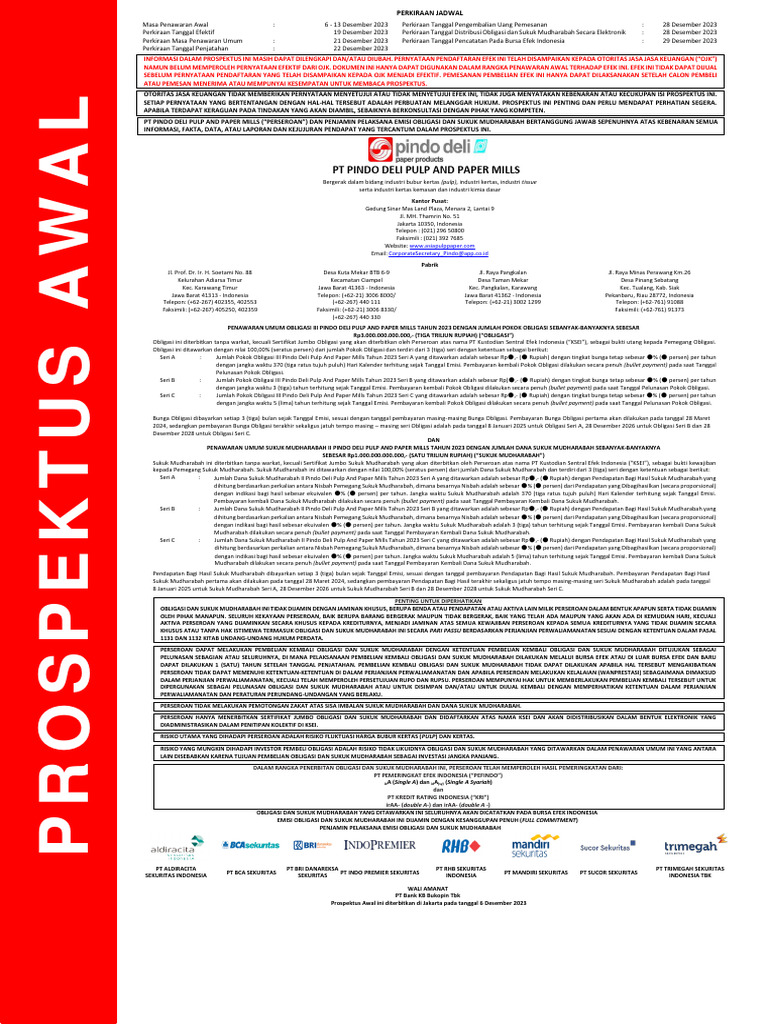 PIDL 3 & 2 - Prospektus Awal 061223 | PDF