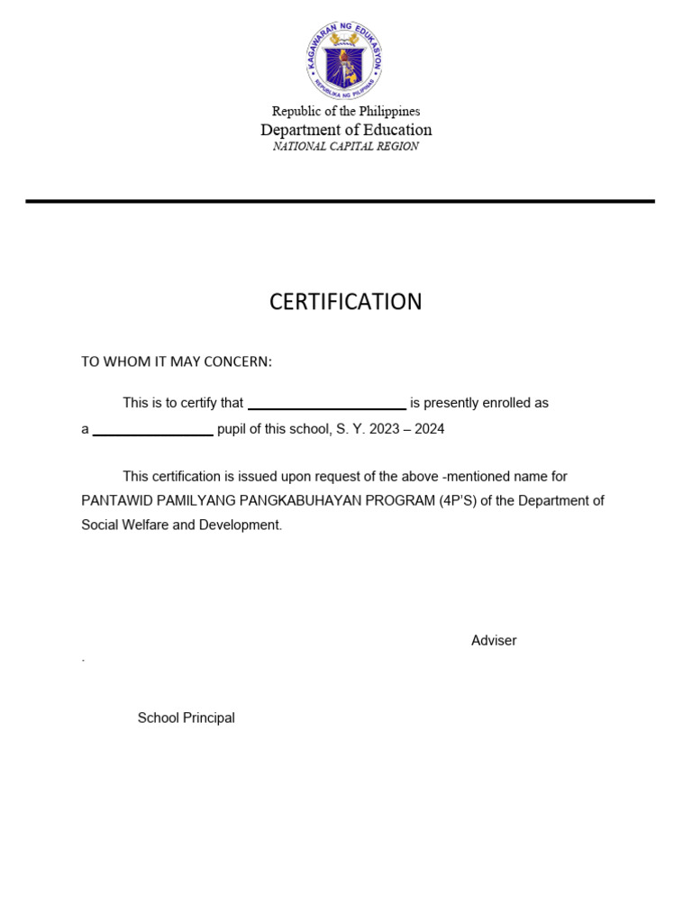 4Ps Certification 2023 2024 | PDF