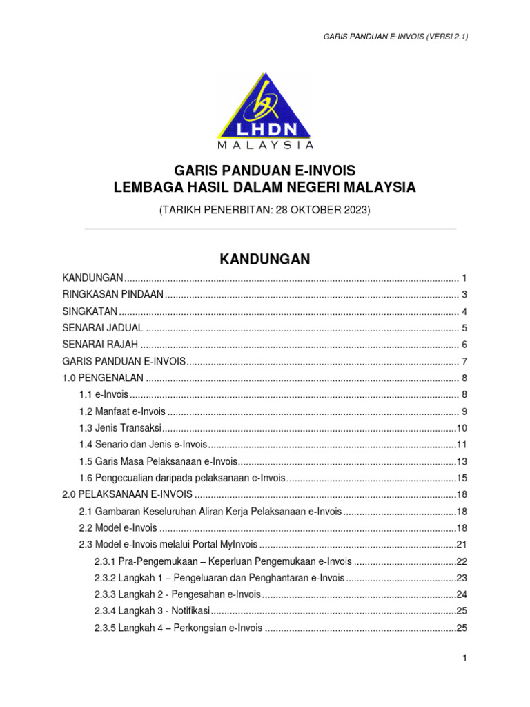 Garis Panduan e Invois LHDNM Versi 21 | PDF
