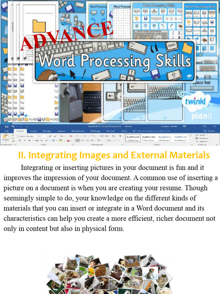 Lesson 3.2 Advance Word Processing Skills | PDF | Screenshot | Microsoft Word