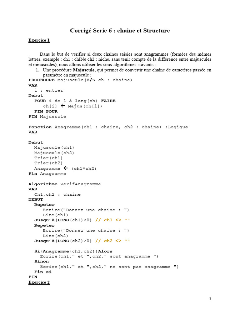 Vérification d'Anagrammes en Algorithme | PDF | Communication écrite ...