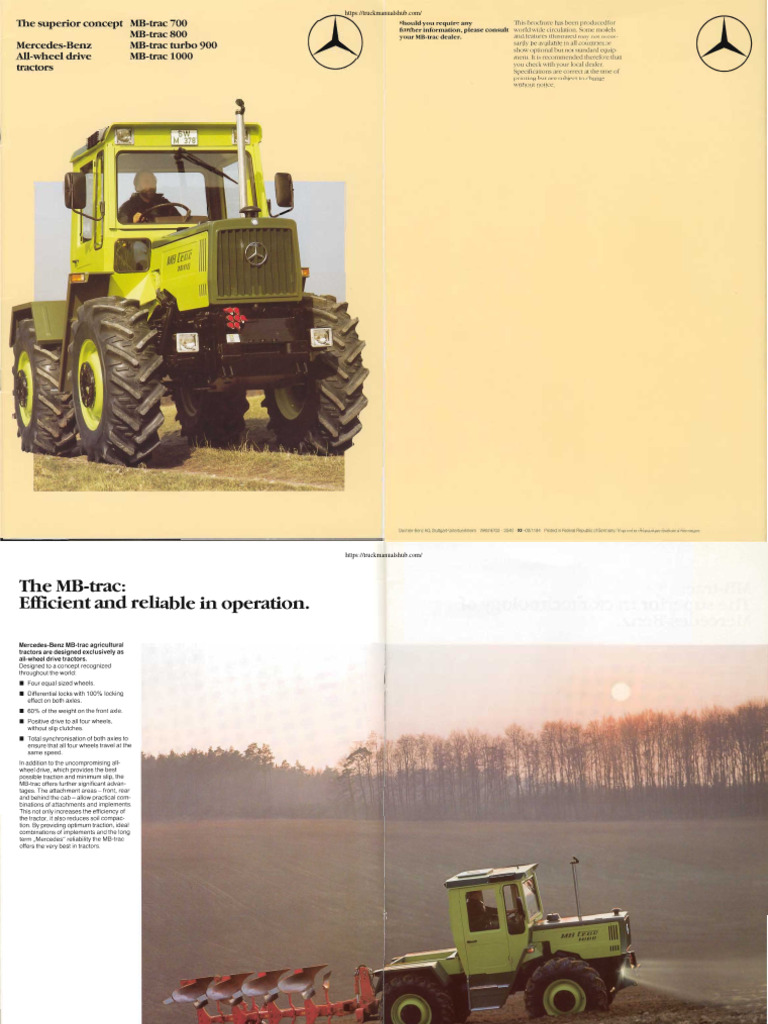 MB Trac Tractor Models Overview | PDF