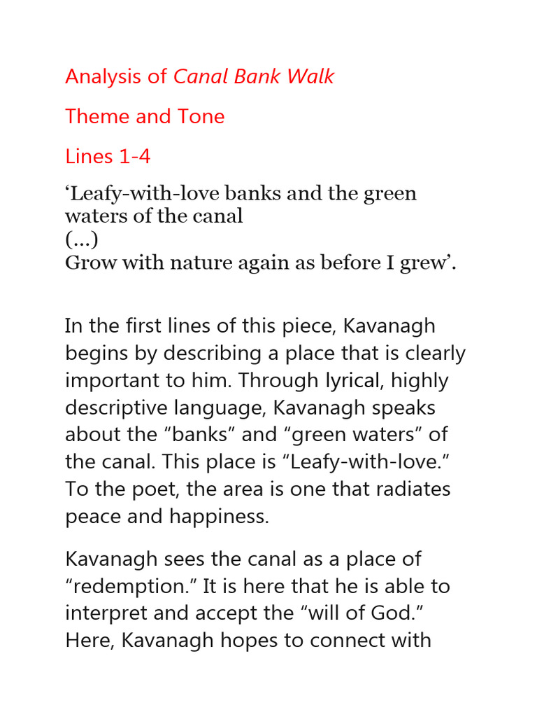 Canal Bank Walk | PDF