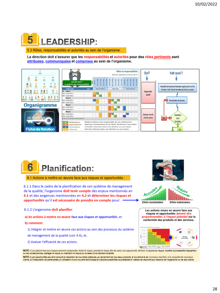 6 Planification | PDF | Système de management de la qualité | Risque