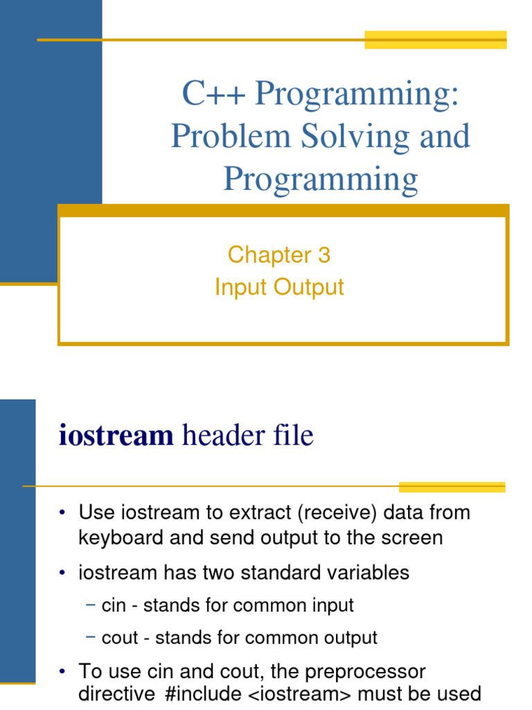 Chap03 - Input Output | PDF