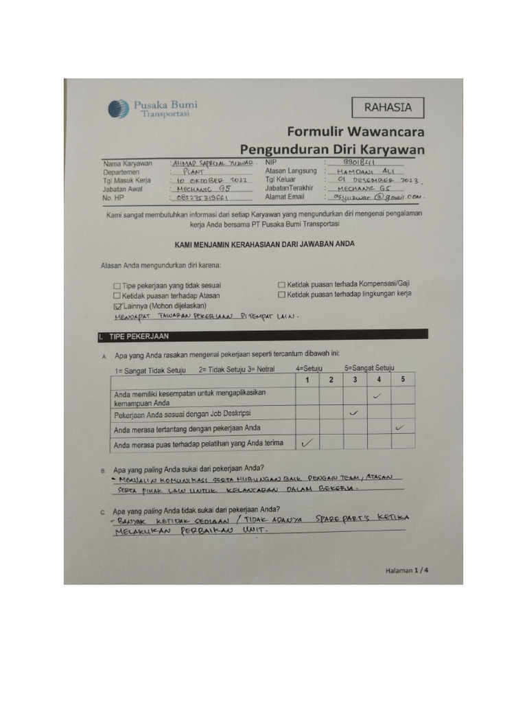Exit Clearing PT. PBT | PDF