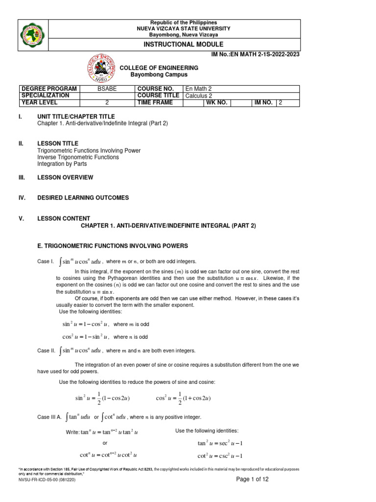 CAL 2. Chapter 1 IM 2 Part 2 1 | PDF | Trigonometric Functions ...