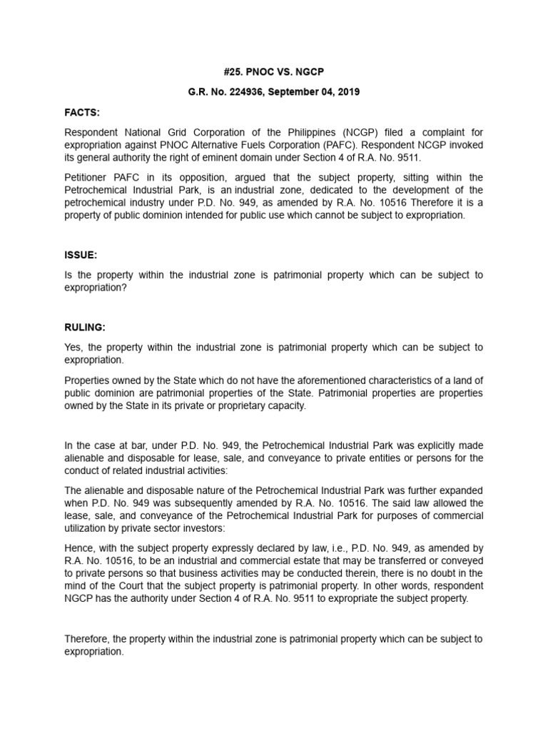 Expropriation of Patrimonial Property | PDF | Law | Home & Garden