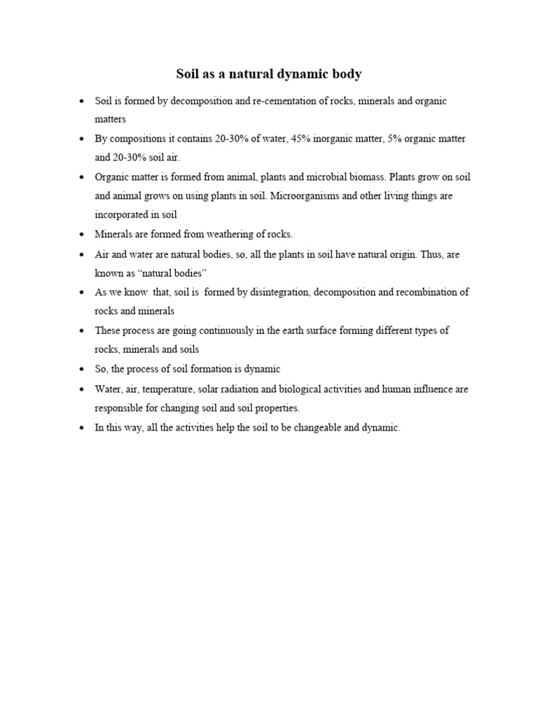 Soil As A Natural Dynamic Body | PDF