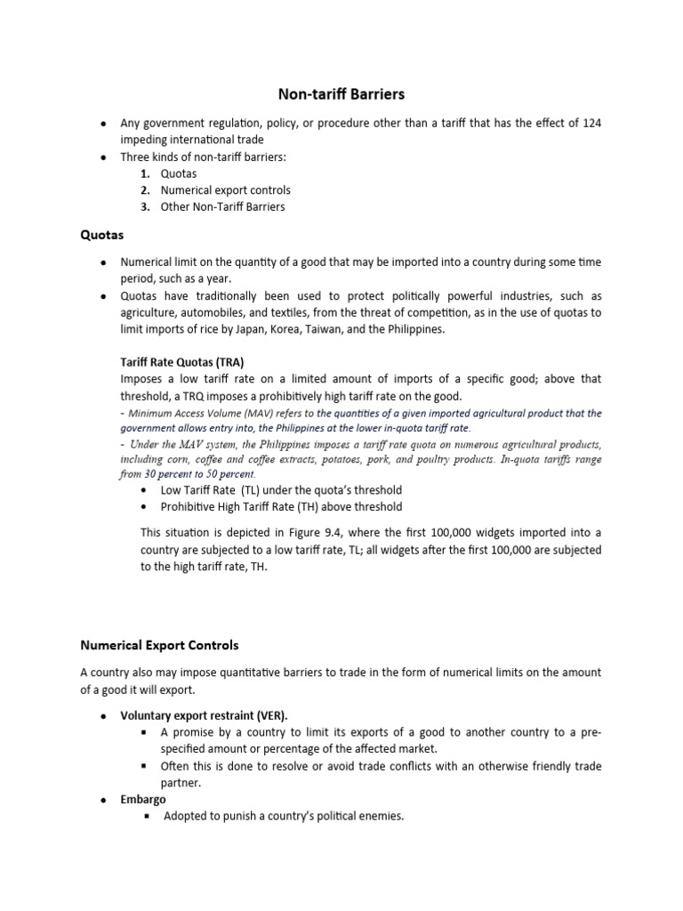 Ibt Report - Non-Tariff Barriers | PDF | Non Tariff Barriers To Trade ...