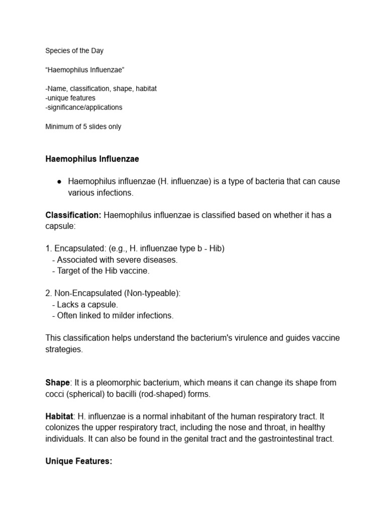 Haemophilus Influenzae Script | Download Free PDF | Gram Negative ...
